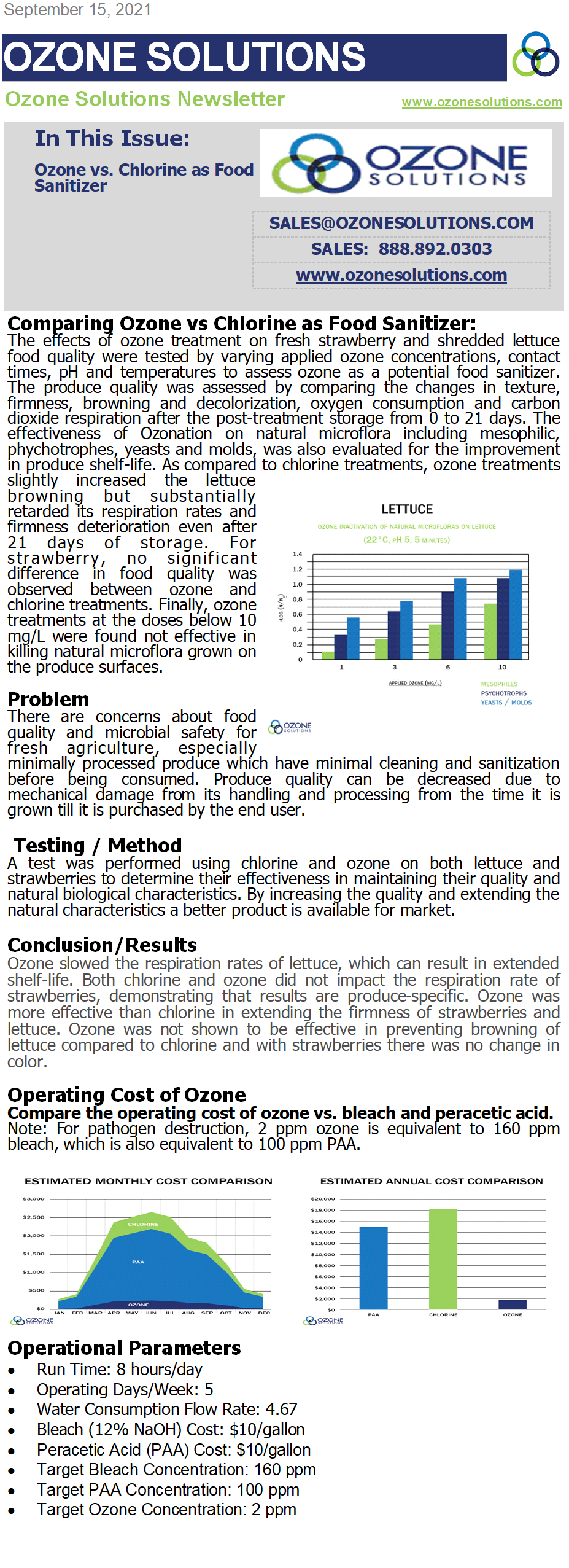 Comparison of Aqueous Ozone and Chlorine as Sanitizers in the Food ...